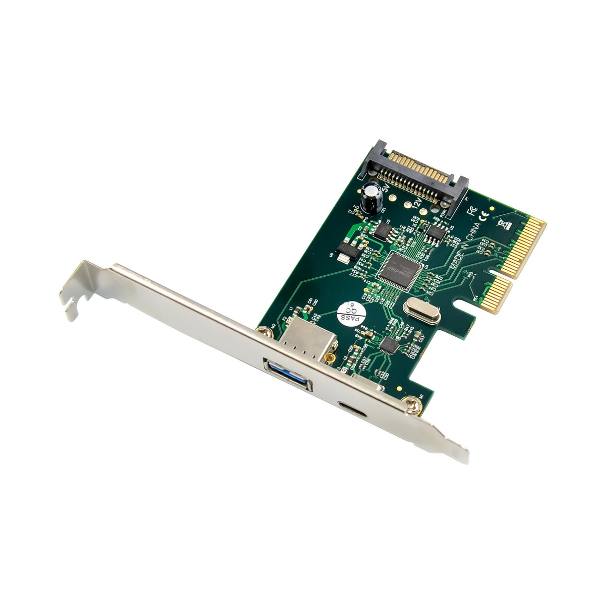 10Gbps USB 3.2 Gen 2 PCI Express PCIe Card w/ 1x USB-C & 1 x USB-A Con ...